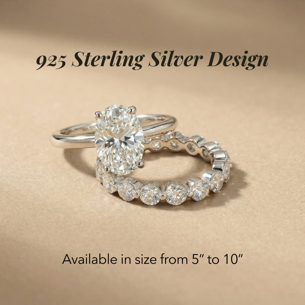 Morning Dew Stacking Ring Set | 4.5CT Oval-Cut 925 Sterling Silver Duo ...